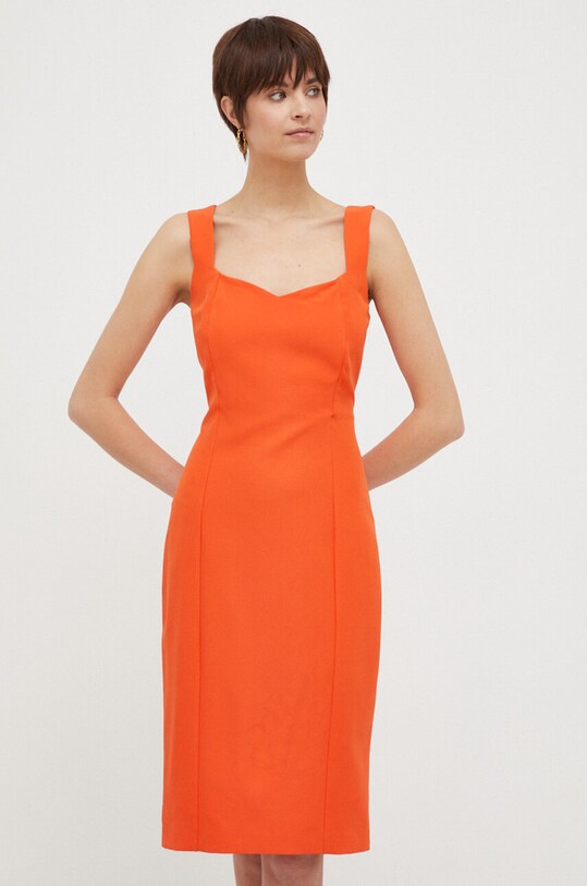 Artigli rochie culoarea portocaliu, mini, mulata | ANSWEAR.ro