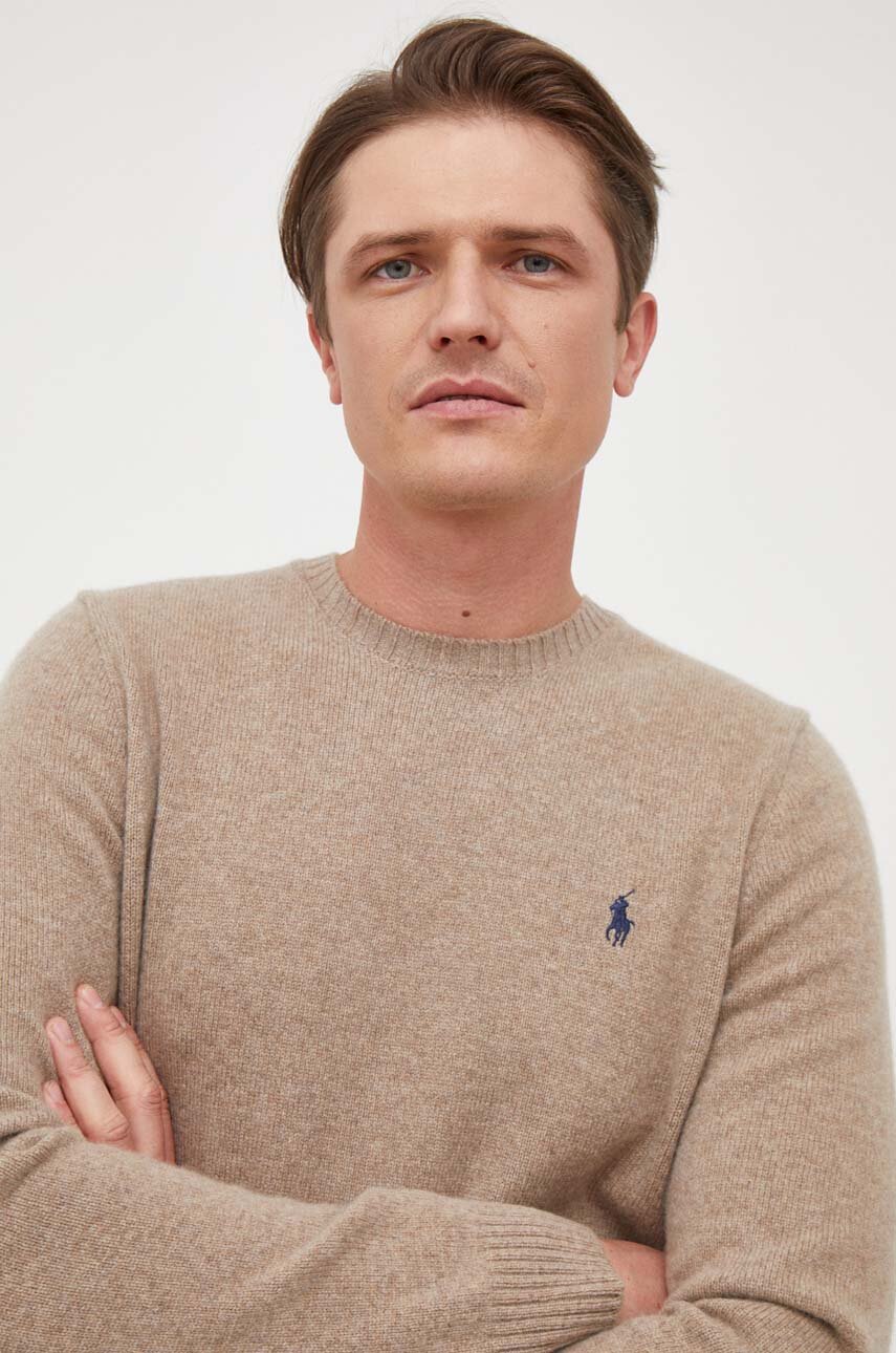 Polo Ralph Lauren sweter wełniany męski kolor beżowy | Answear.com