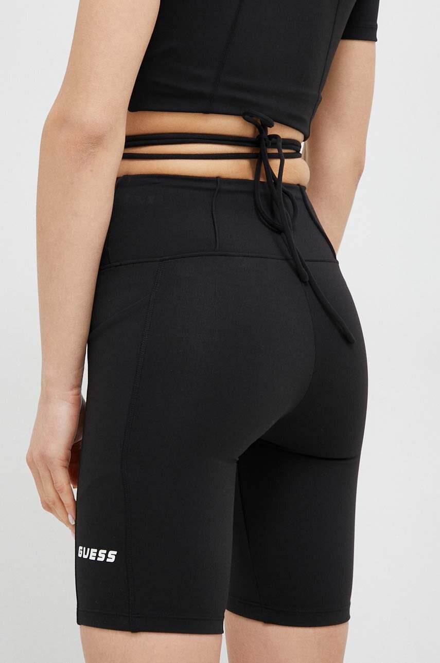 Шорты Guess женские цвет чёрный однотонные высокая посадка | ANSWEAR.ua