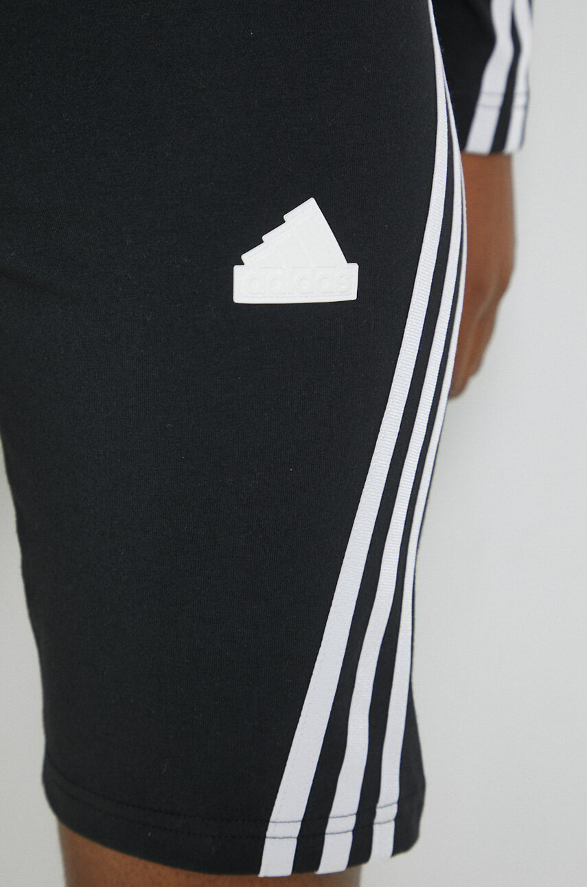 adidas szorty damskie kolor czarny z aplikacją high waist | Answear.com