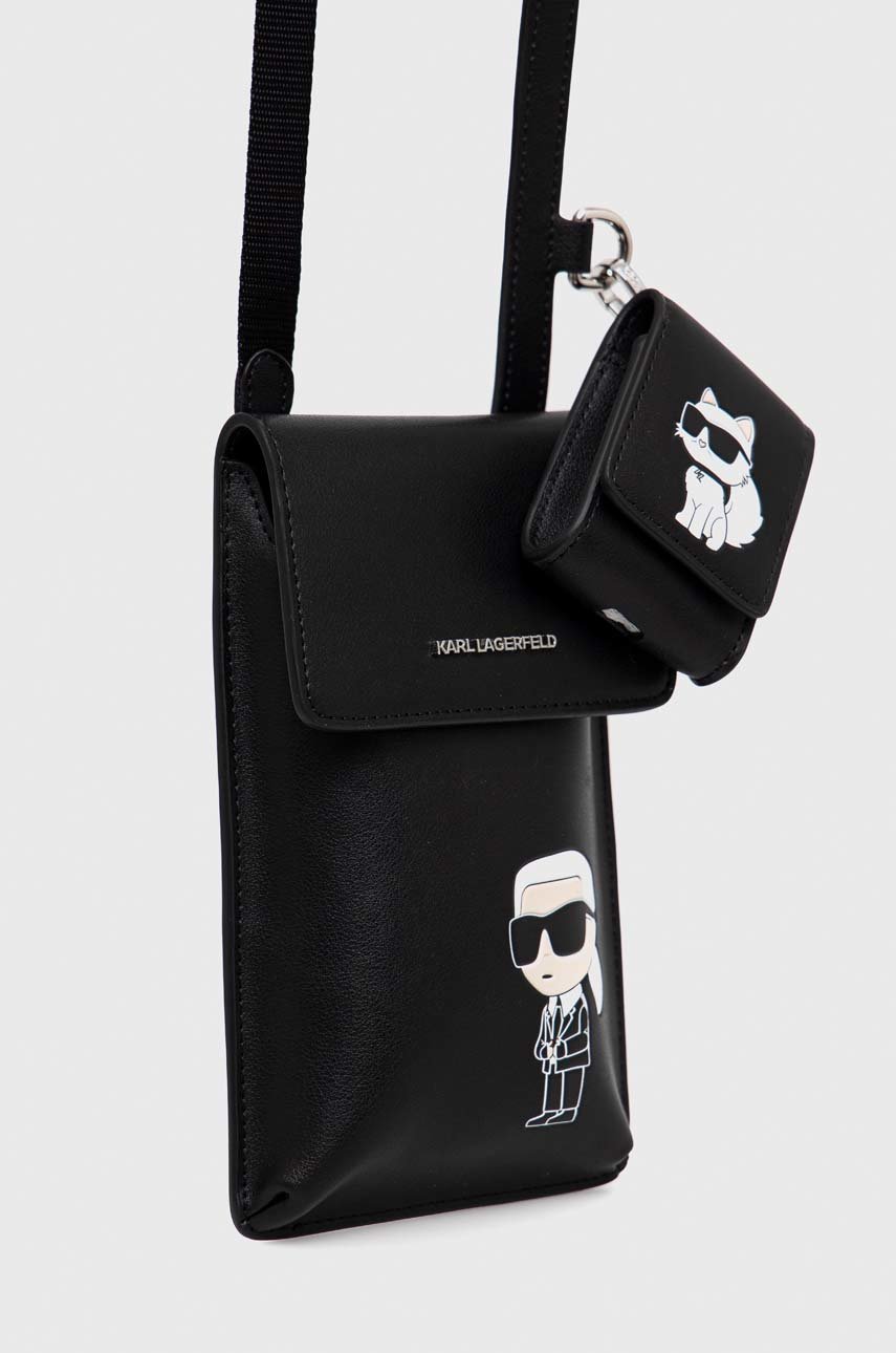 Шкіряний чохол на телефон Karl Lagerfeld колір чорний | ANSWEAR.ua