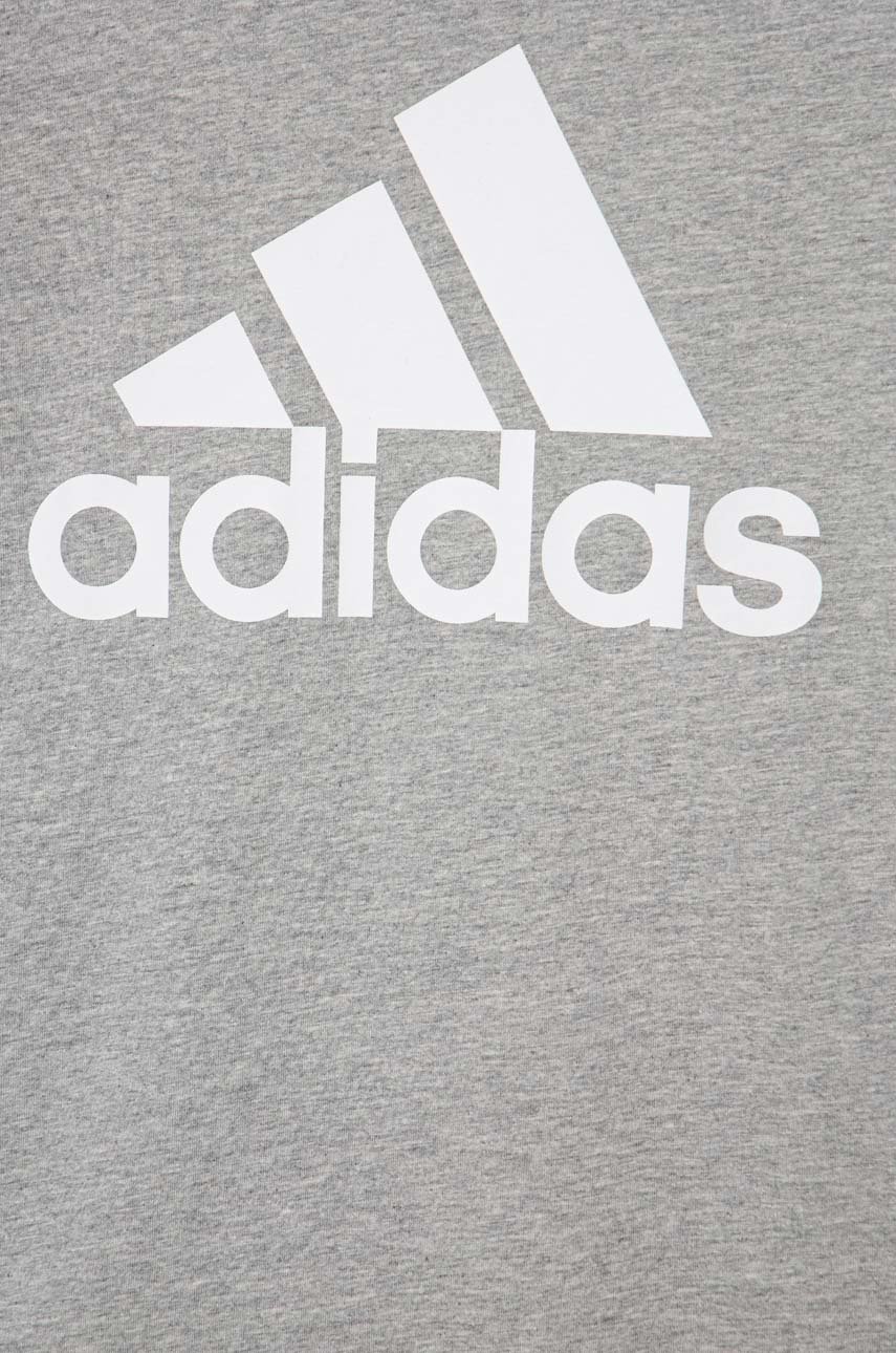 Detské bavlnené tričko adidas U BL šedá farba, s potlačou | ANSWEAR.sk