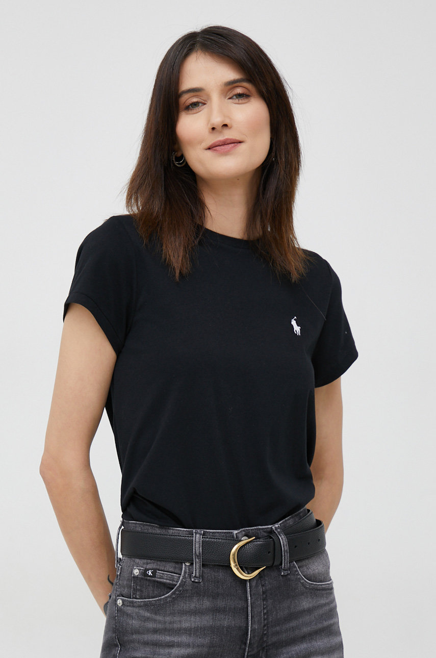 Polo Ralph Lauren cotton t-shirt women’s black color 211898698 at PRM US