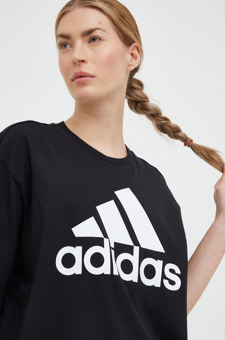 Bavlnené tričko adidas čierna farba, HR4931 | ANSWEAR.sk