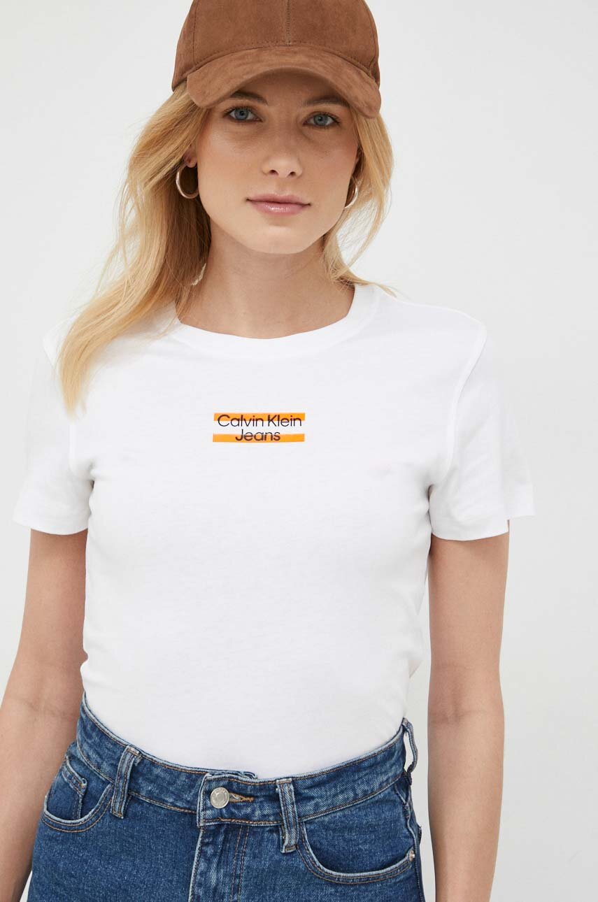 Бавовняна футболка Calvin Klein Jeans колір білий Answear Ua