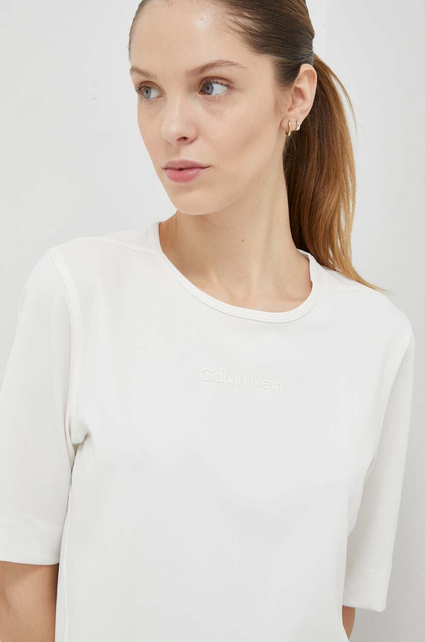 Calvin Klein Performance t-shirt treningowy Essentials kolor beżowy ...