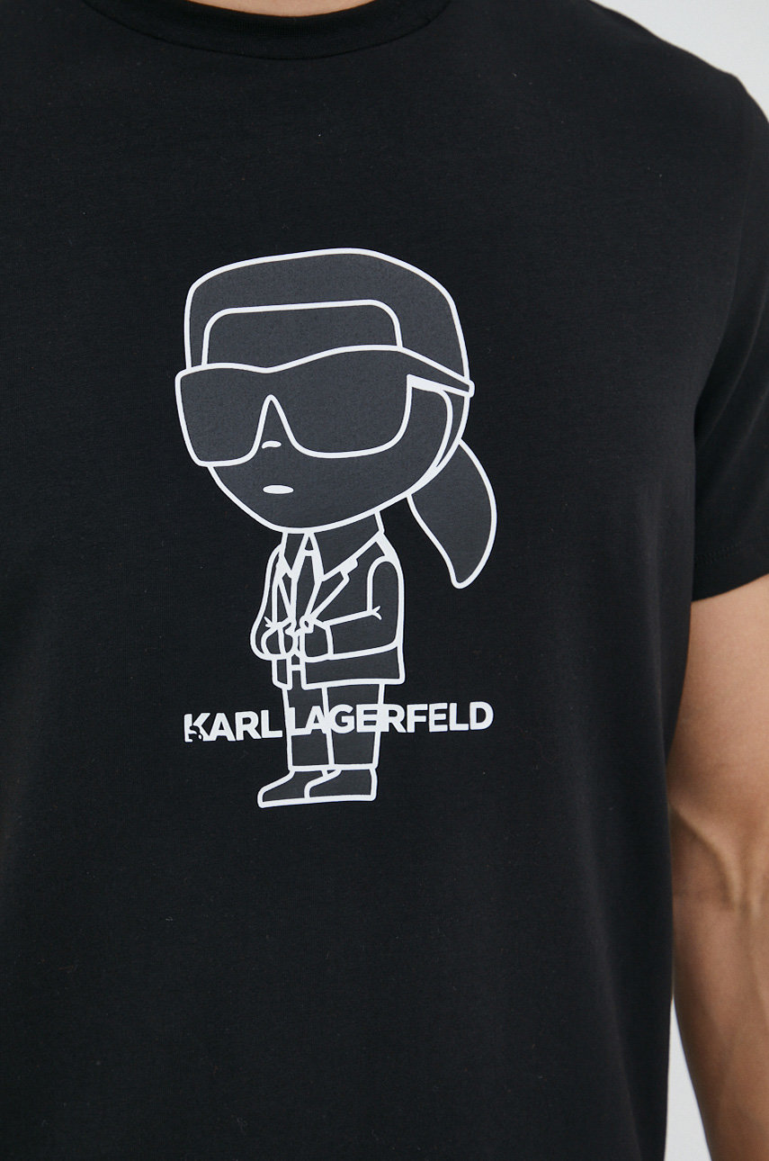 Футболка Karl Lagerfeld чоловічий колір чорний з принтом | ANSWEAR.ua