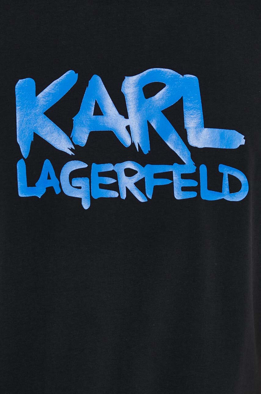 Футболка Karl Lagerfeld чоловічий колір чорний з принтом | ANSWEAR.ua
