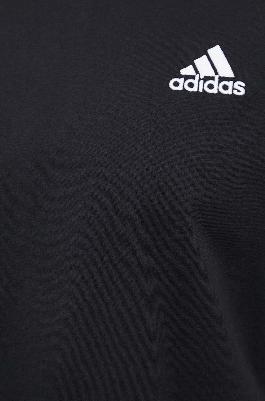 adidas t-shirt bawełniany Essentials kolor czarny gładki IC9282 ...