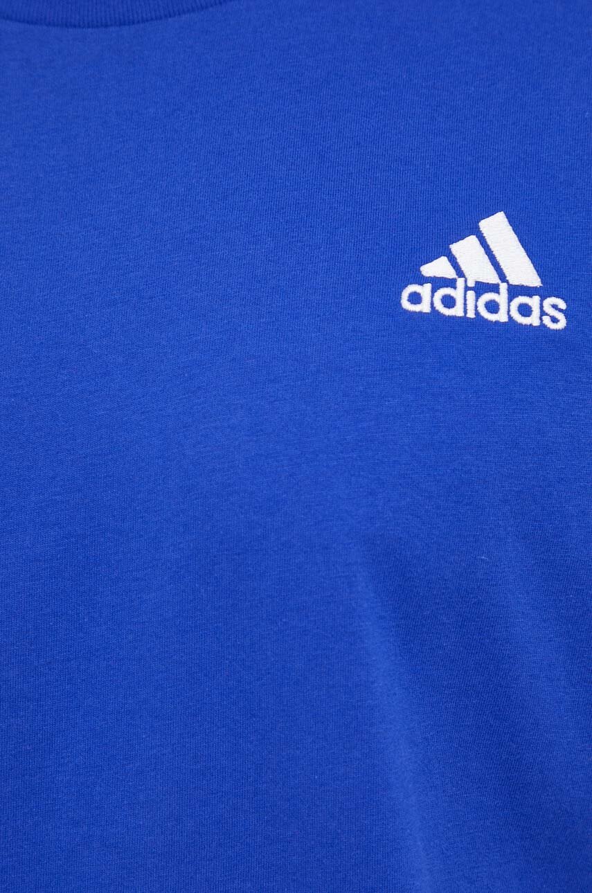 adidas t-shirt bawełniany kolor niebieski gładki IC9284 | Answear.com