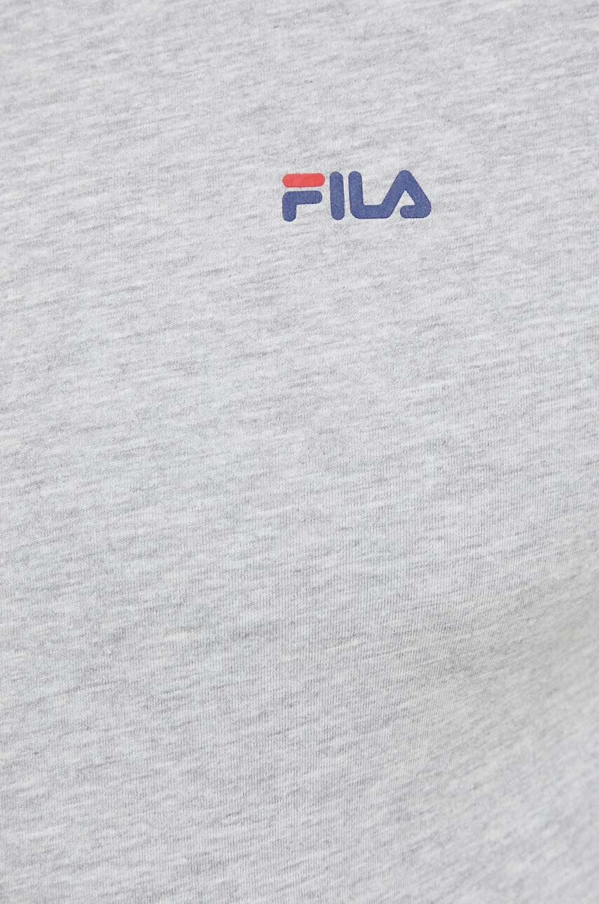 Pamučna majica Fila 2-pack boja: siva, glatki model | ANSWEAR.hr