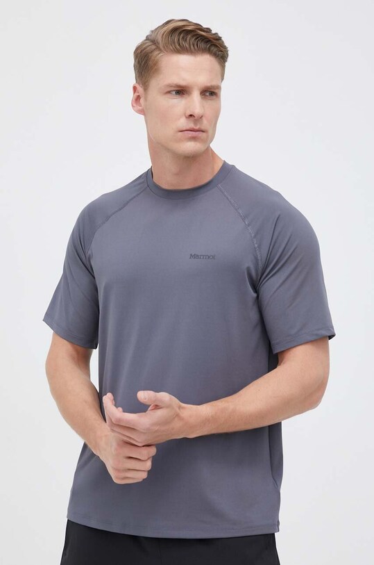 Marmot t-shirt sportowy Windridge kolor szary gładki | Answear.com