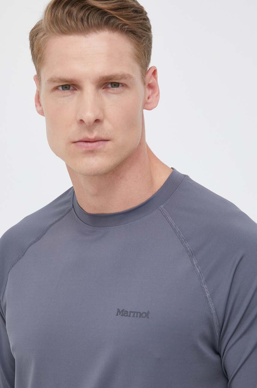 Marmot t-shirt sportowy Windridge kolor szary gładki | Answear.com