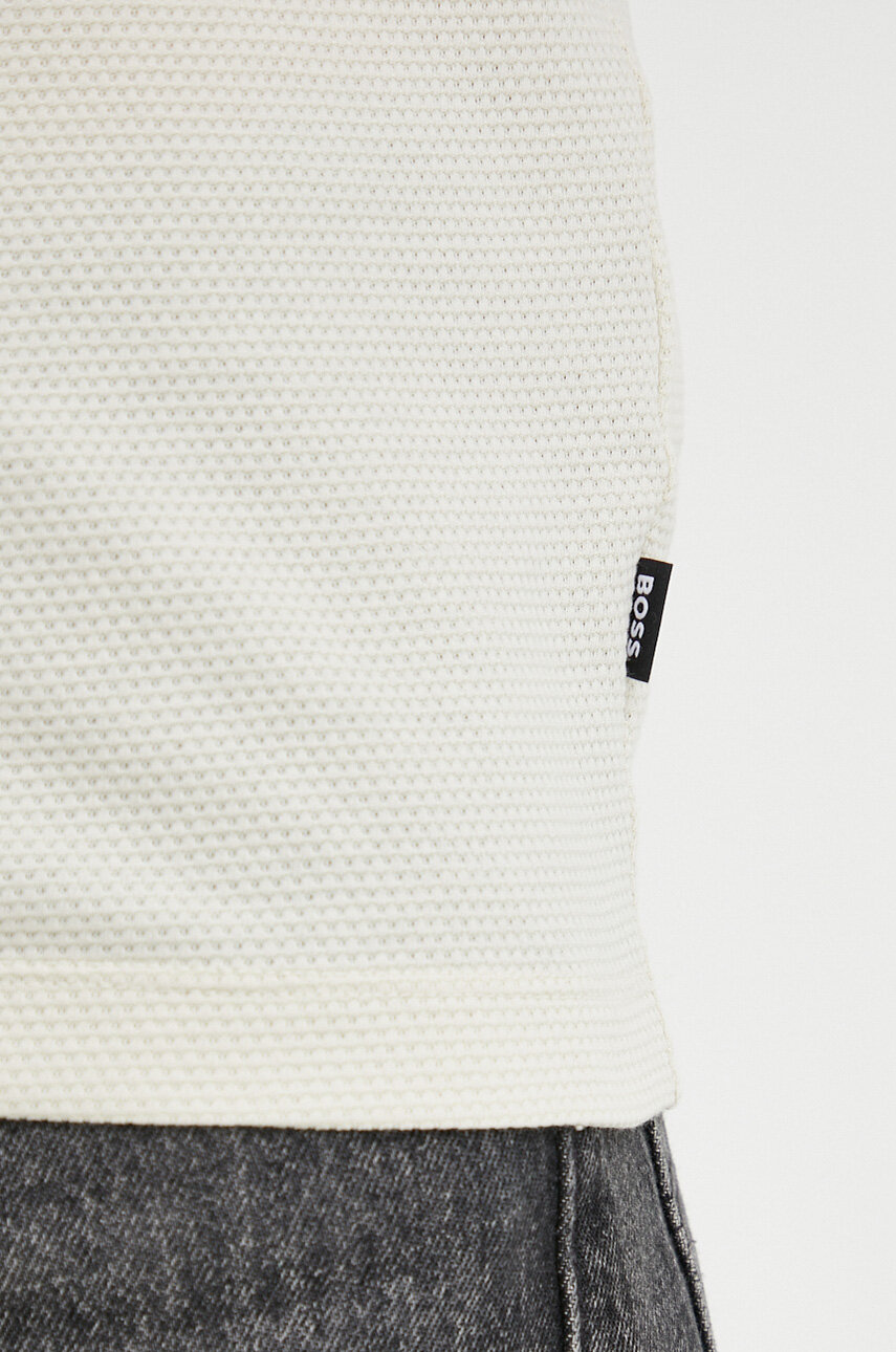 BOSS t-shirt męski kolor beżowy gładki 50452680 | Answear.com