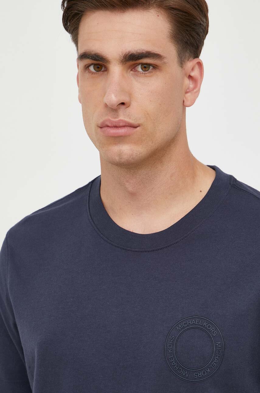 Pamučna majica Michael Kors boja: tamno plava, s aplikacijom | ANSWEAR.hr