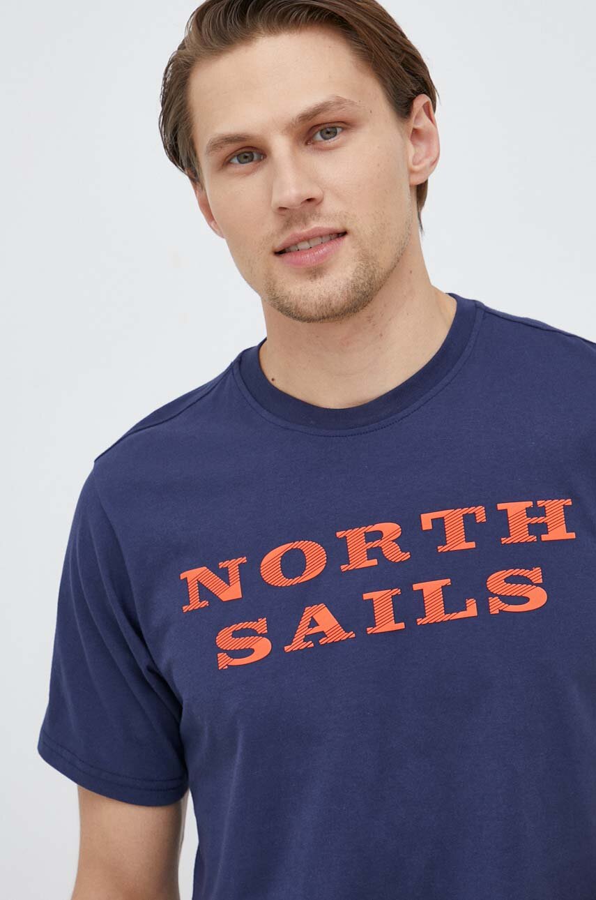 North Sails t-shirt bawełniany kolor granatowy z nadrukiem | Answear.com