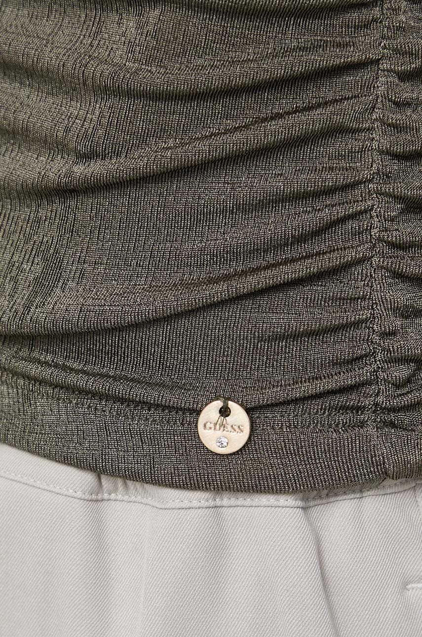 Блузка Guess EMILY жіноча колір зелений однотонна W4GP17 KBEM0 | ANSWEAR.ua