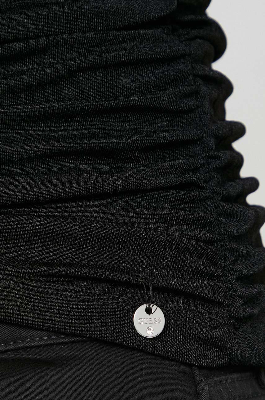 Блузка Guess EMILY жіноча колір чорний однотонна W4GP17 KBEM0 | ANSWEAR.ua