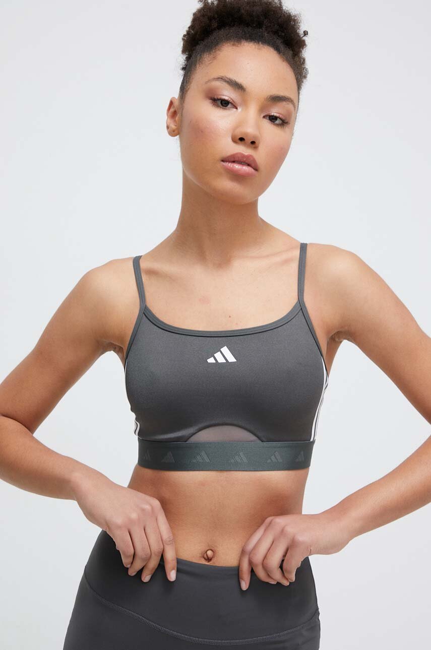 adidas Performance biustonosz sportowy Hyperglam Q1 kolor zielony ...