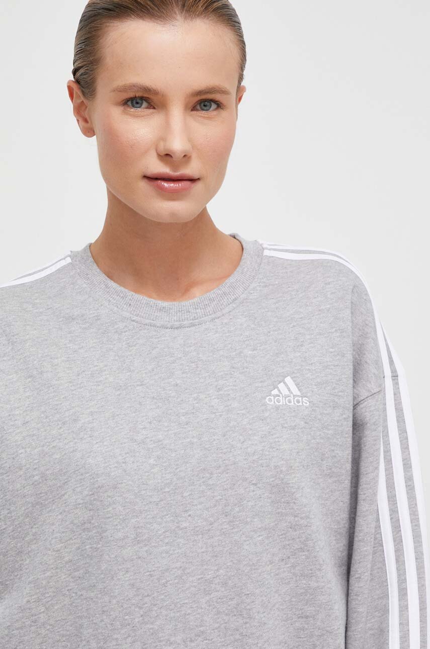 adidas bluza bawełniana damska kolor szary z aplikacją IC9905 | Answear.com