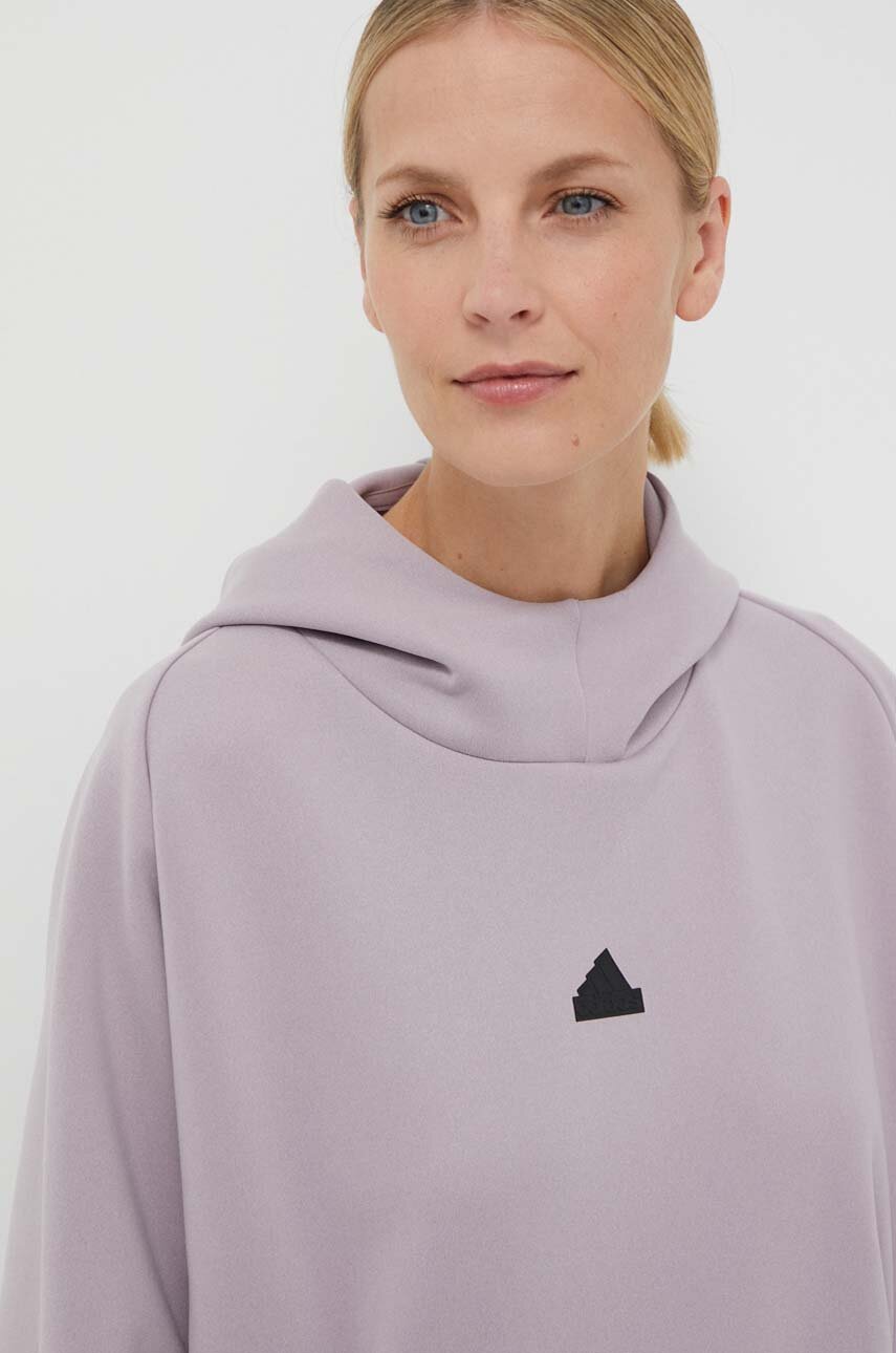 adidas bluza Z.N.E damska kolor fioletowy z kapturem z nadrukiem IS4336 ...