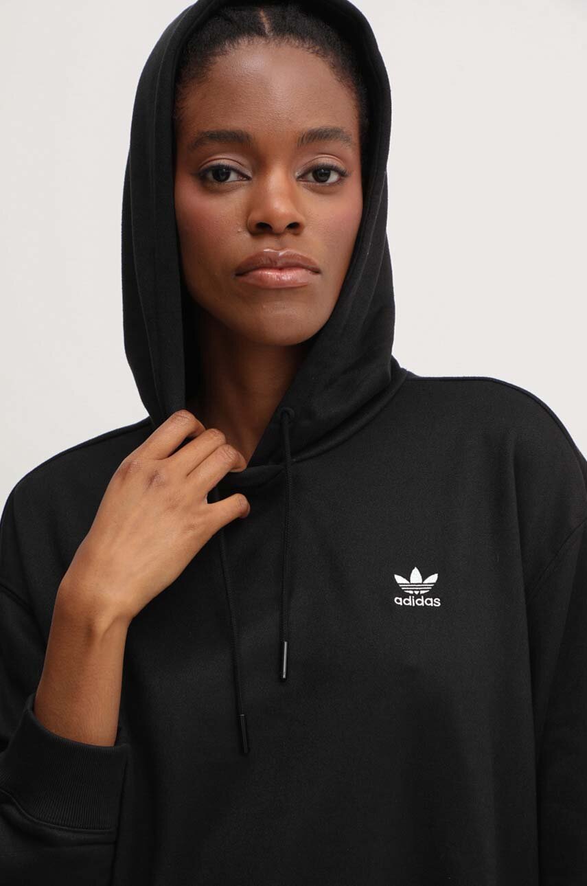 adidas Originals bluza Trefoil Hoodie damska kolor czarny z kapturem z ...