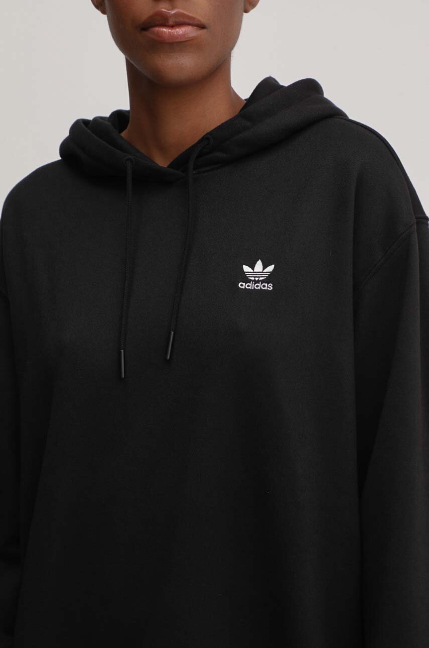 adidas Originals bluza Trefoil Hoodie damska kolor czarny z kapturem z ...