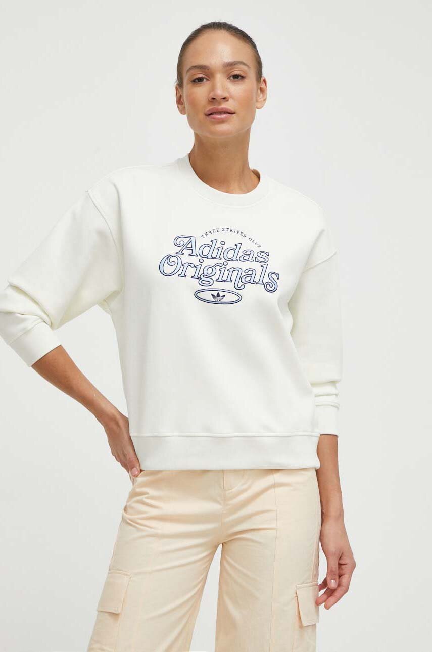 adidas Originals bluza damska kolor beżowy z aplikacją IR7474 | Answear.com