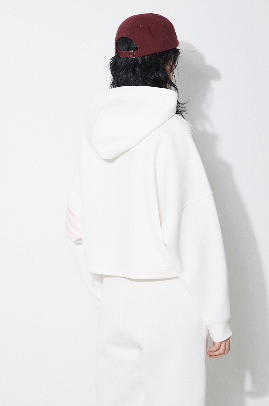 adidas Originals bluza damska kolor biały z kapturem gładka IU2498 w PRM