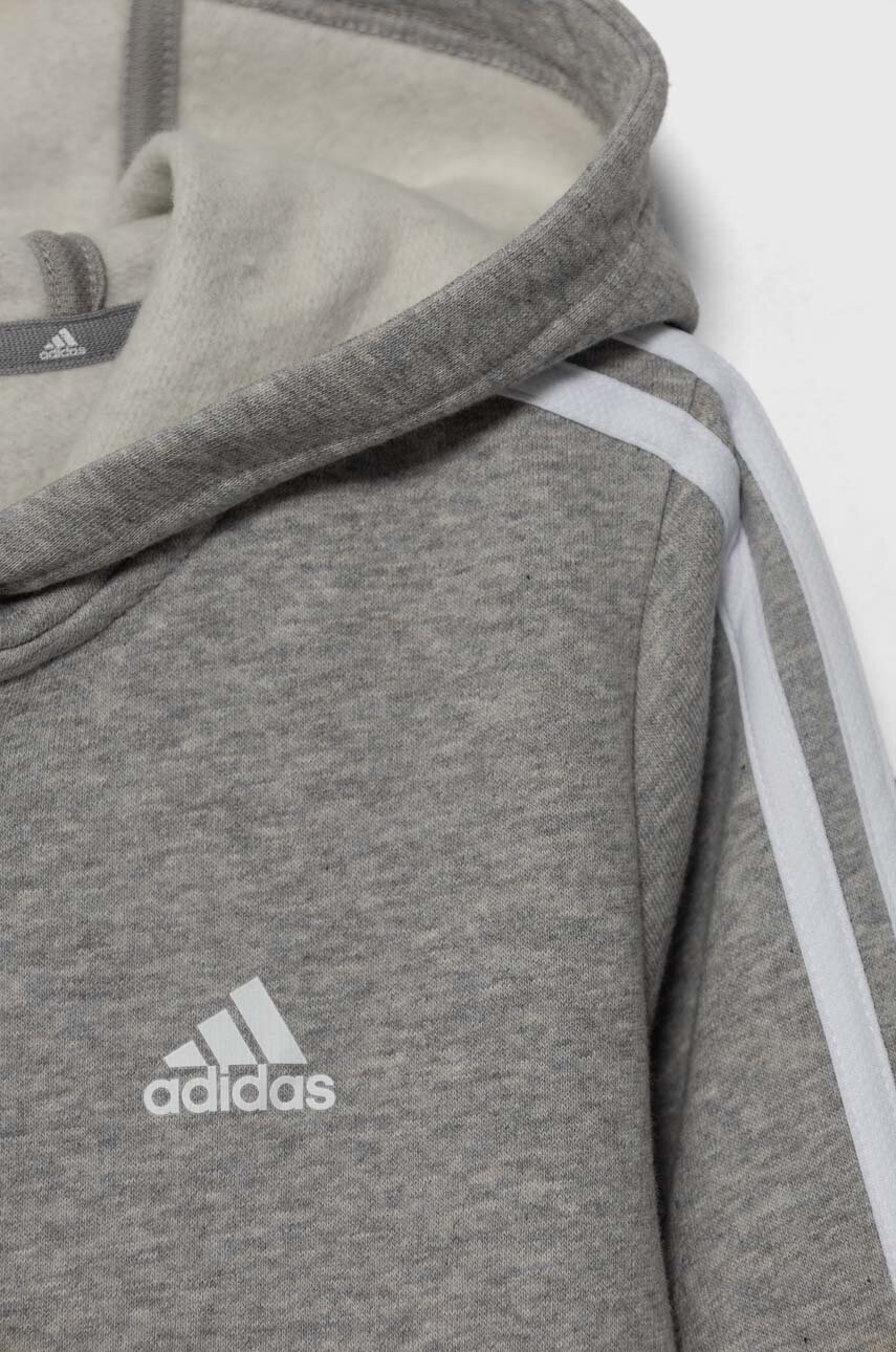 adidas bluza dziecięca kolor szary z kapturem melanżowa | Answear.com