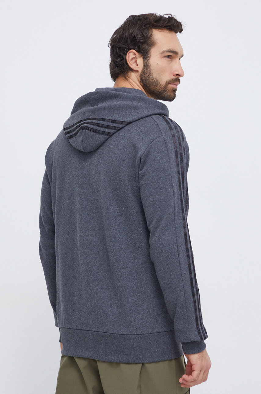 adidas bluza bawełniana męska kolor szary z kapturem z aplikacją IC9837 ...