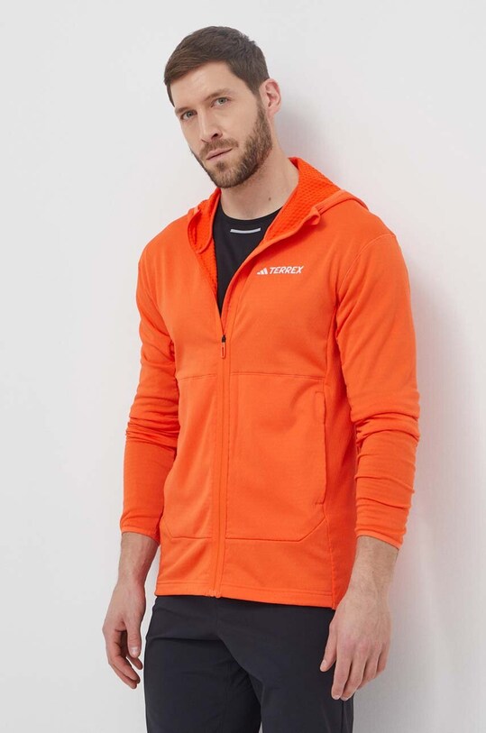 Спортивна кофта adidas TERREX Xperior колір помаранчевий з капюшоном ...