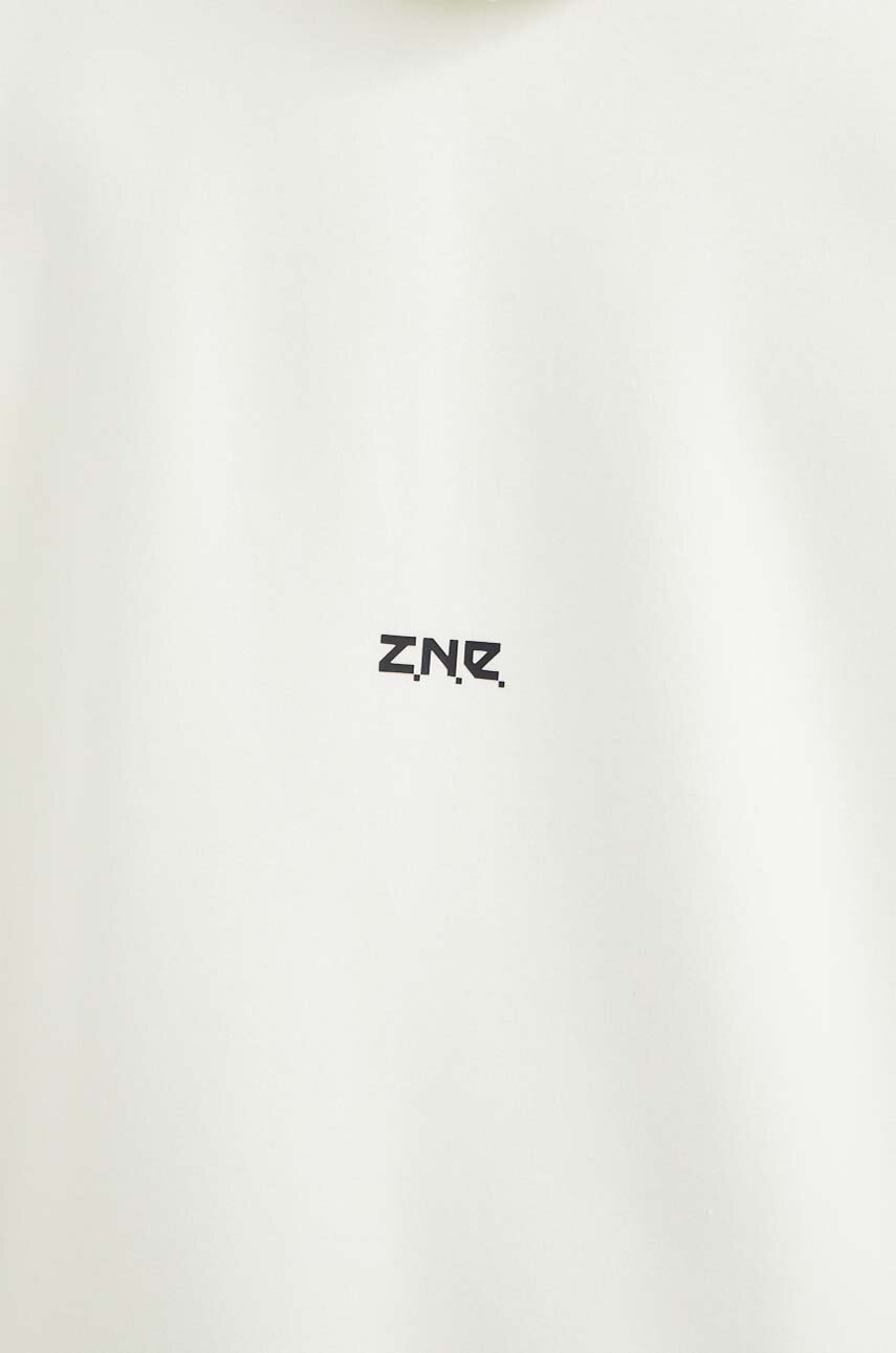 Кофта adidas ZNE чоловіча колір бежевий з капюшоном з аплікацією IR5208 ...