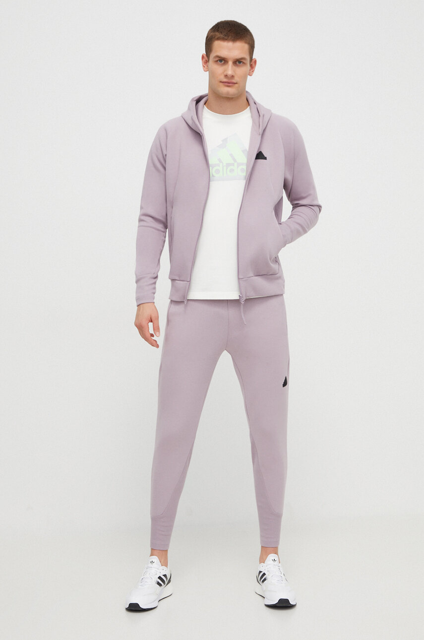 adidas bluza Z.N.E męska kolor różowy z kapturem gładka IR5231 ...
