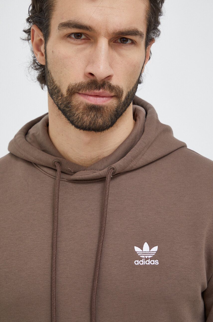 adidas Originals bluza Trefoil Essentials Hoody męska kolor brązowy z ...