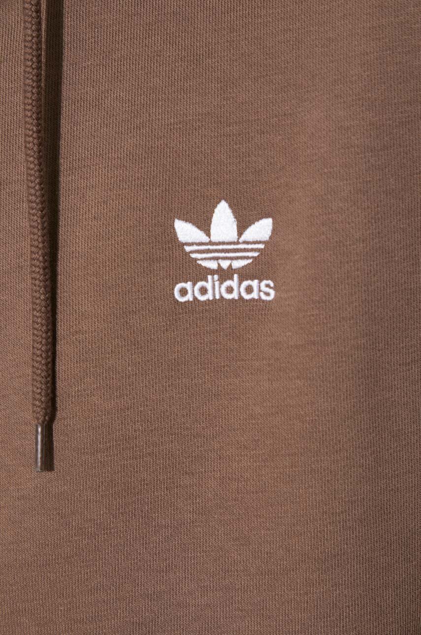 adidas Originals bluză Trefoil Essentials Hoody bărbați, culoarea maro ...