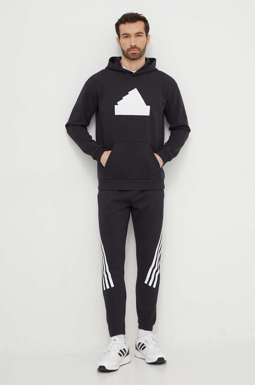 adidas bluza męska kolor czarny z kapturem z nadrukiem IR9181 | Answear.com