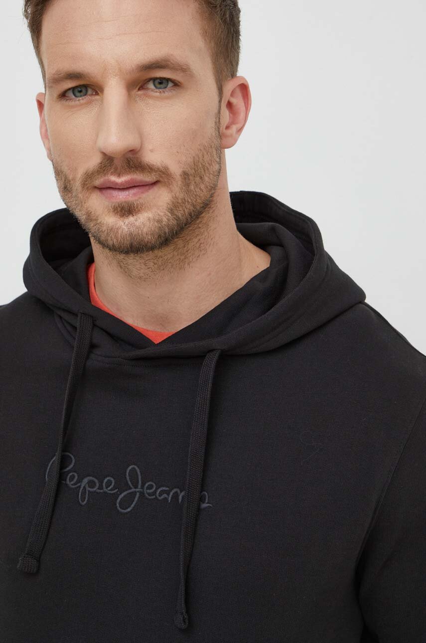 Pepe Jeans bluza JOE HOODIE męska kolor czarny z kapturem melanżowa ...