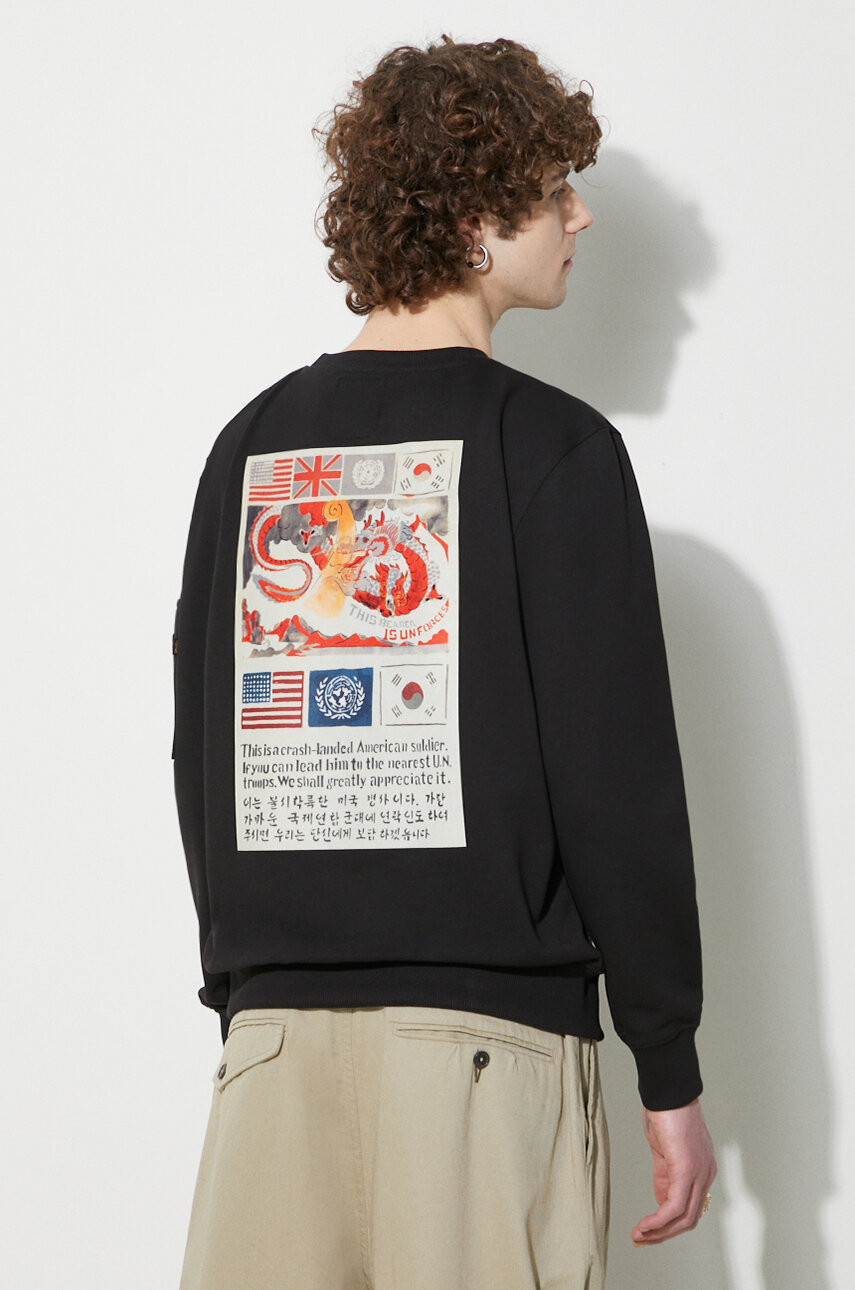 Alpha Industries bluza USN Blood Chit męska kolor czarny z nadrukiem ...
