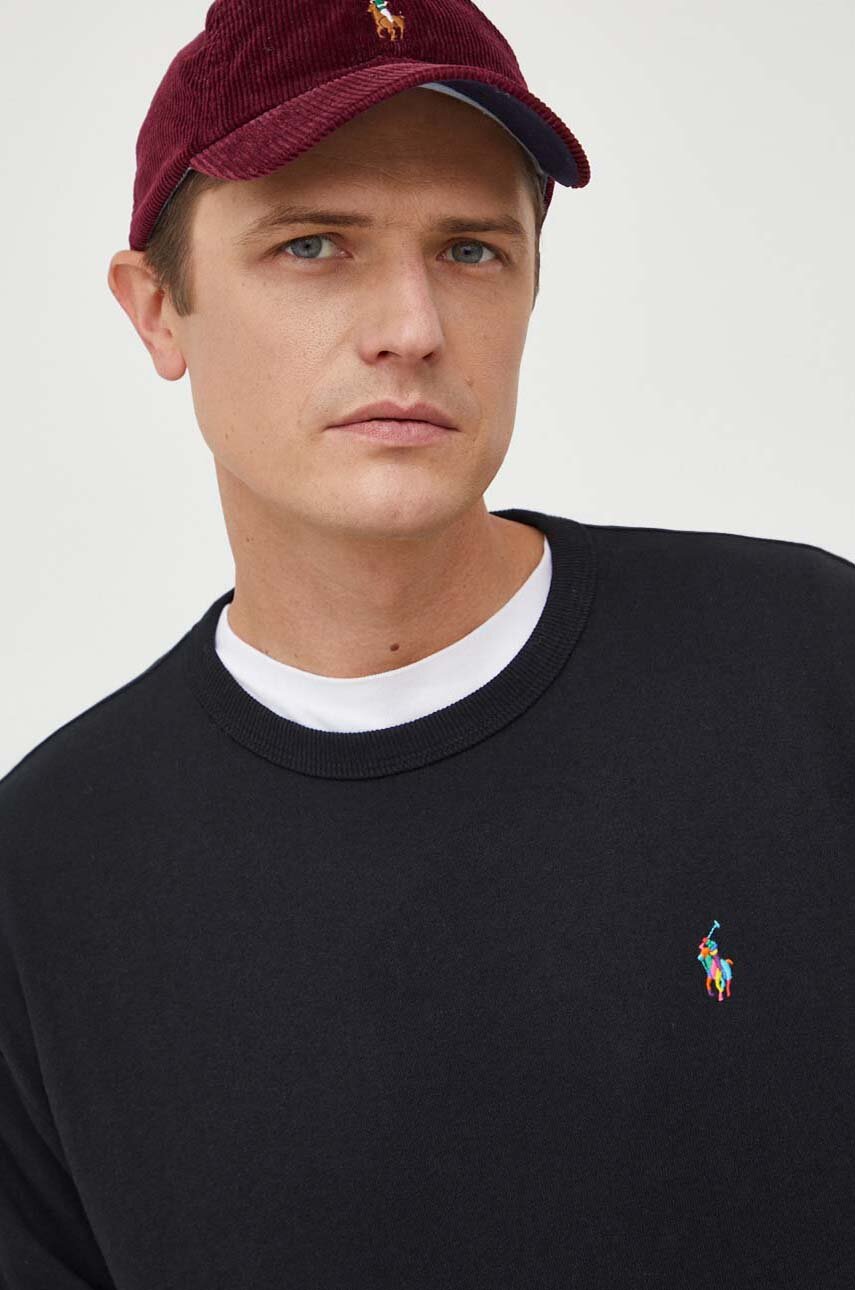 Βαμβακερή μπλούζα με μακριά μανίκια Polo Ralph Lauren χρώμα: μαύρο ...