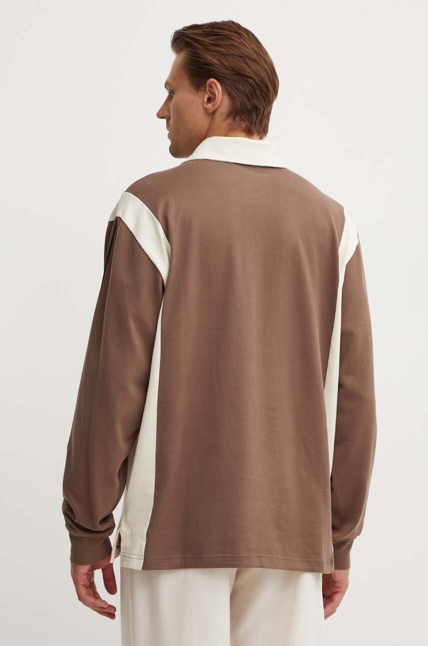 adidas Originals longsleeve bawełniany kolor brązowy z aplikacją IS1405 ...