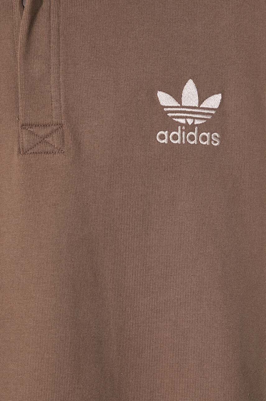 adidas Originals longsleeve bawełniany kolor brązowy z aplikacją IS1405 ...