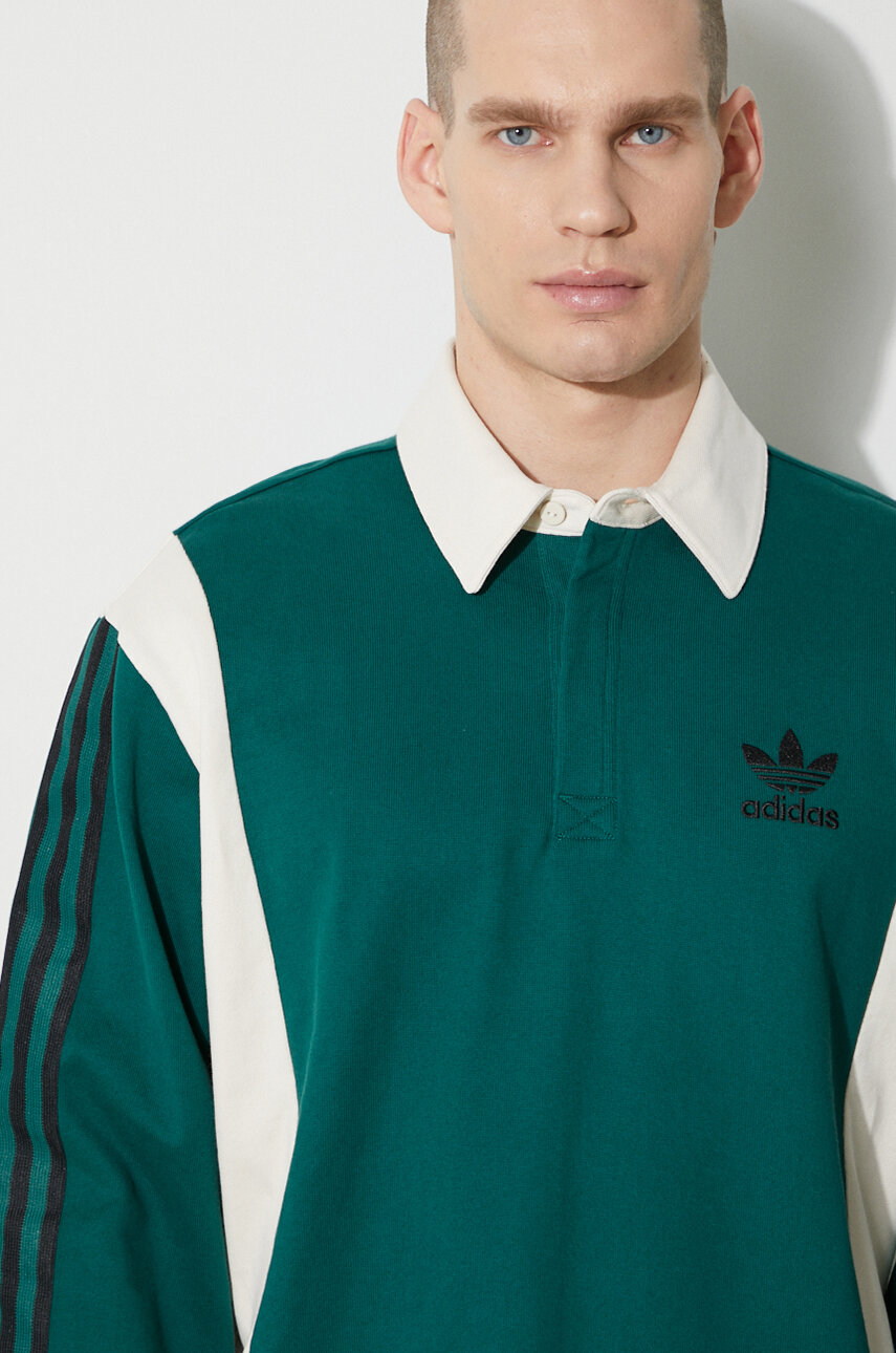 Бавовняний лонгслів adidas Originals колір зелений візерунок | купити ...