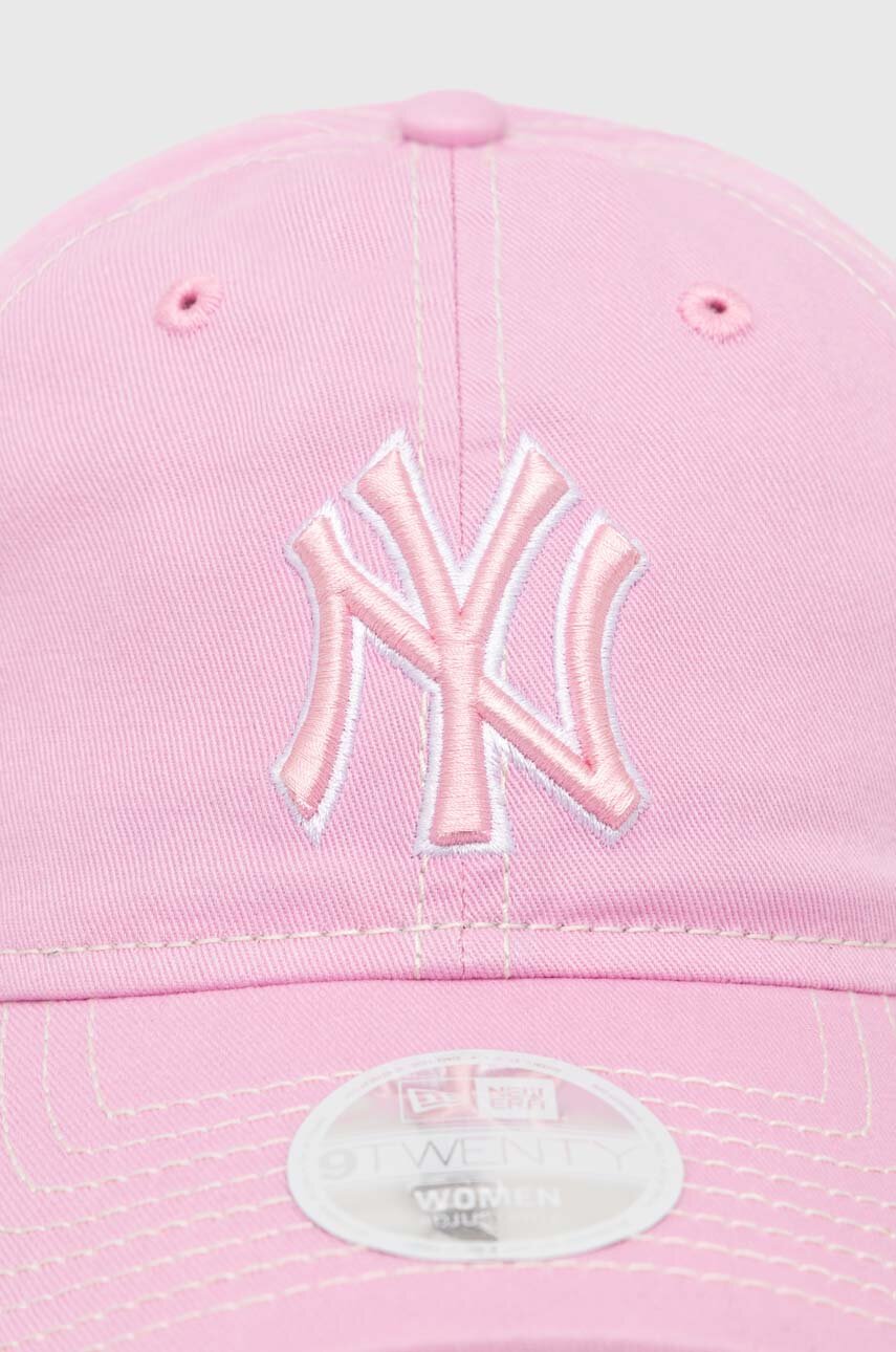 Хлопковая кепка New Era 9Forty New York Yankees цвет розовый с ...