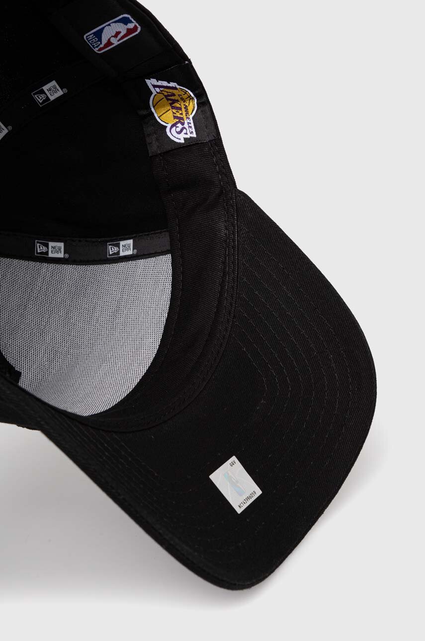 Хлопковая кепка New Era цвет чёрный с аппликацией LOS ANGELES LAKERS ...