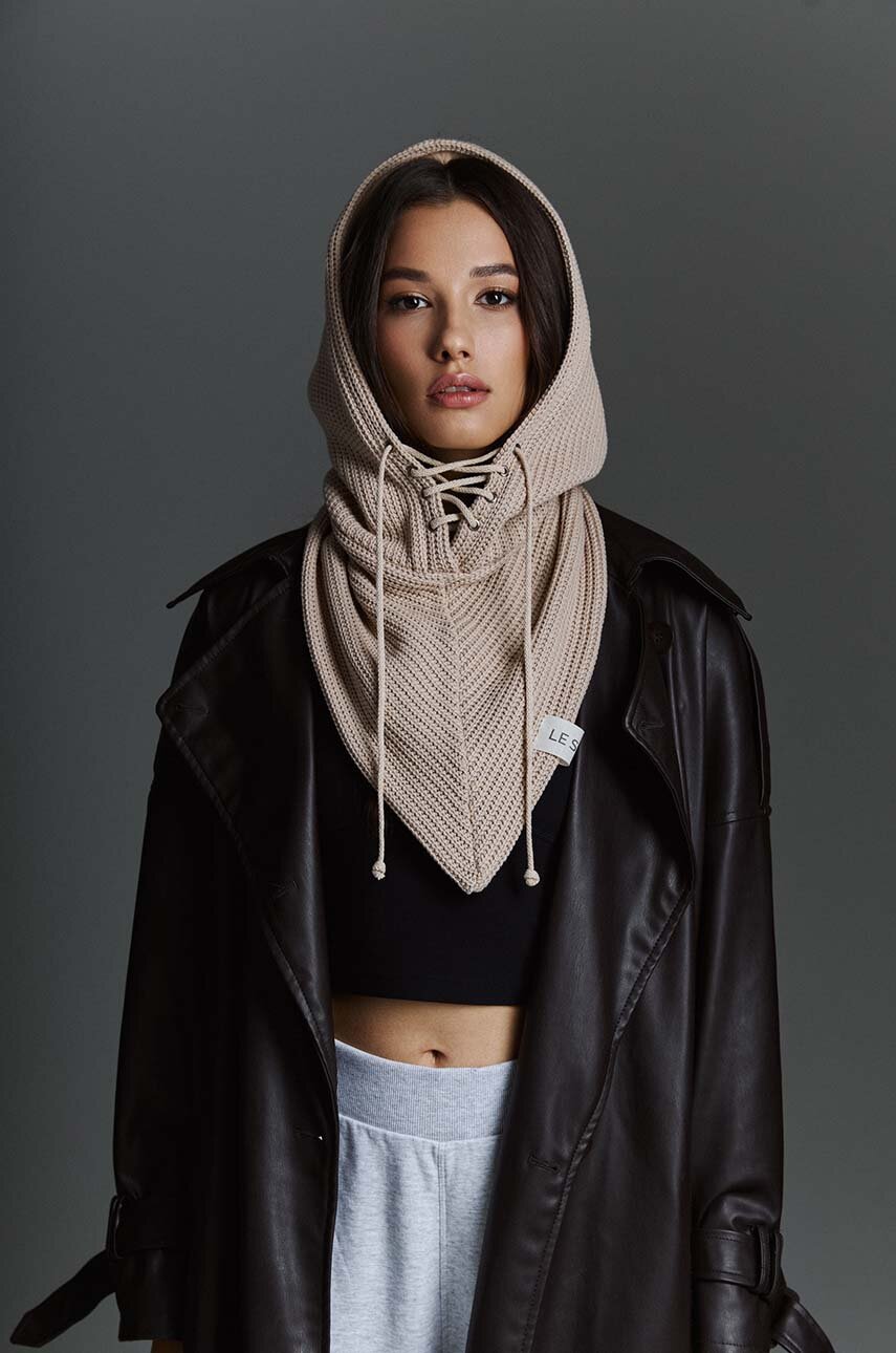 Балаклава LE SH KA headwear Beige Balaclava колір бежевий | ANSWEAR.ua