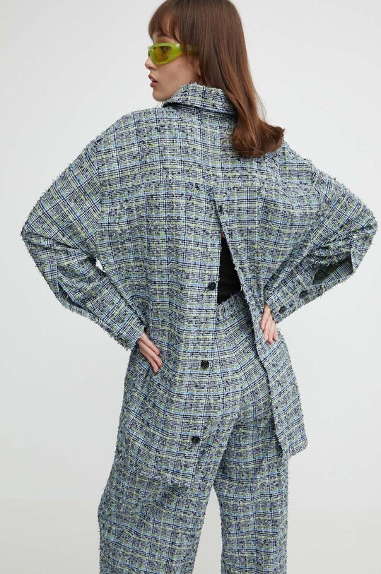 Stine Goya ing női, galléros, zöld, relaxed | ANSWEAR.hu