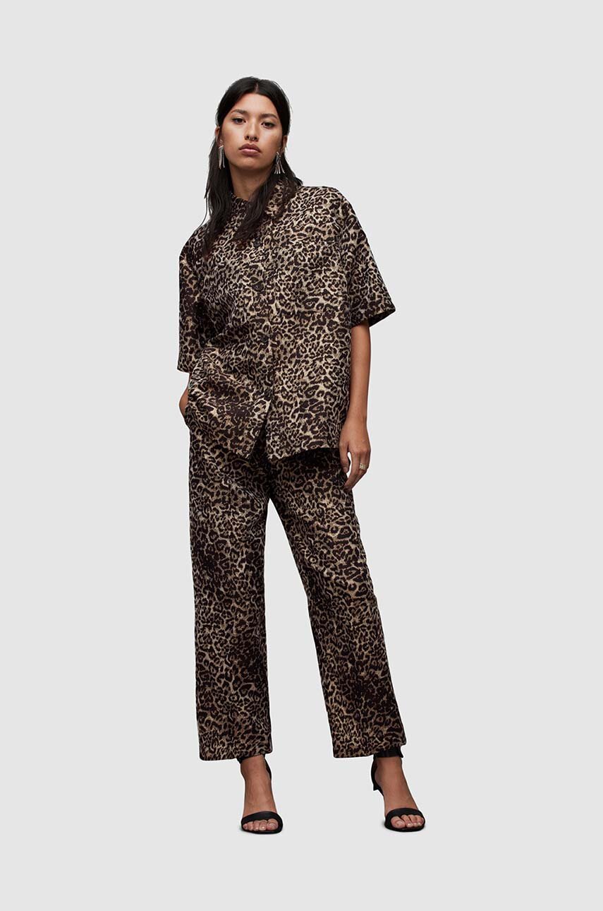 Košeľa AllSaints Jemi Leppo dámska, čierna farba, voľný strih, s ...