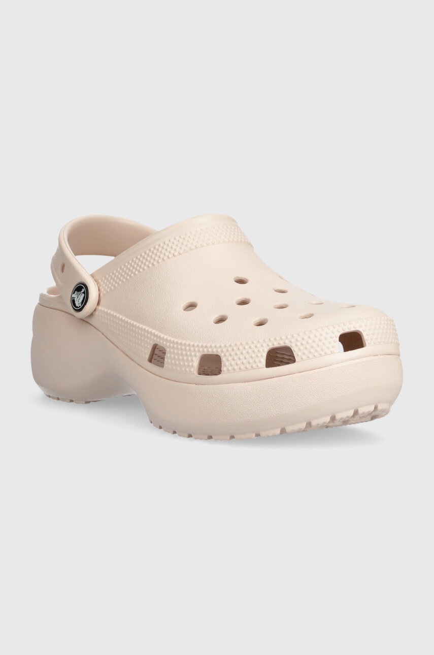 Crocs klapki Classic Platform Clog damskie kolor różowy na platformie ...