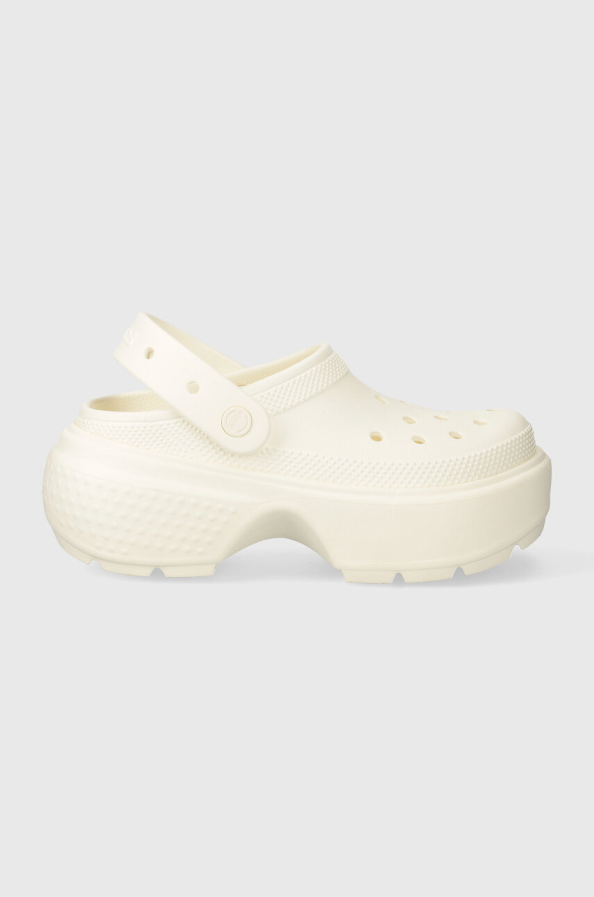 Crocs klapki Stomp Slide damskie kolor beżowy na platformie 209347.0WV ...